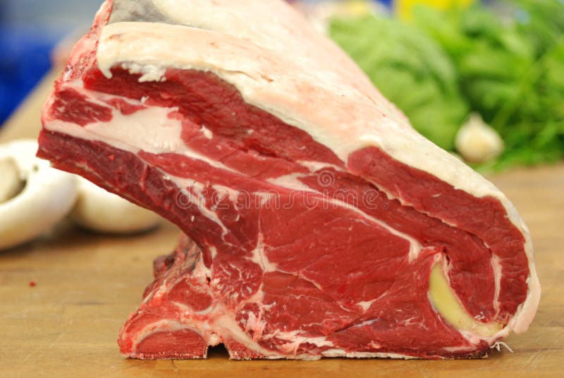Rib of beef on the bone stock image. Image of meat, ingredients - 15782029