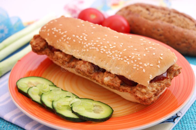 Rib Burger stock image. Image of lunch, snack, fast, meat - 18180123