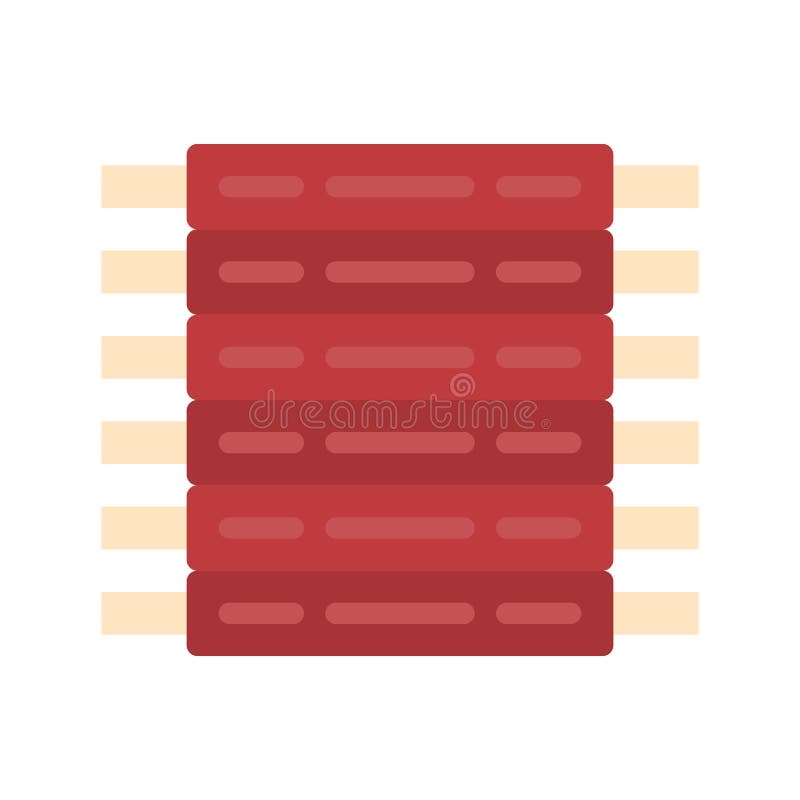Rib Vector, Barbecue Related Flat Style Icon Stock Vector ...
