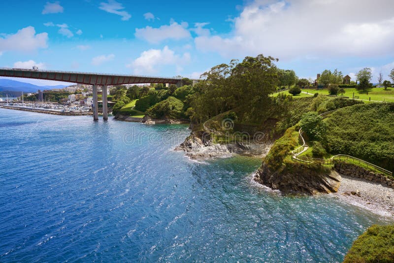 Ribadeo Bridge Over Eo River Galicia Spain Stock Photo - Image of ...