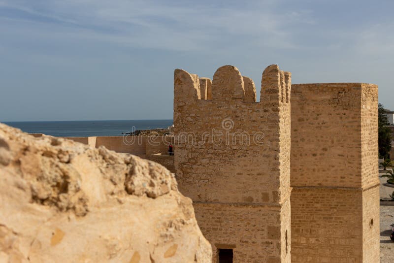 Ribat or Tunisian Fortress and Its Elements in Monastir, Tunisia Stock ...