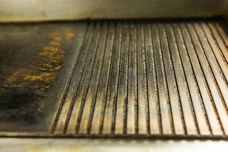 Ribbed Cast Iron Surface Grill Stock Image - Image of clean, decoration ...