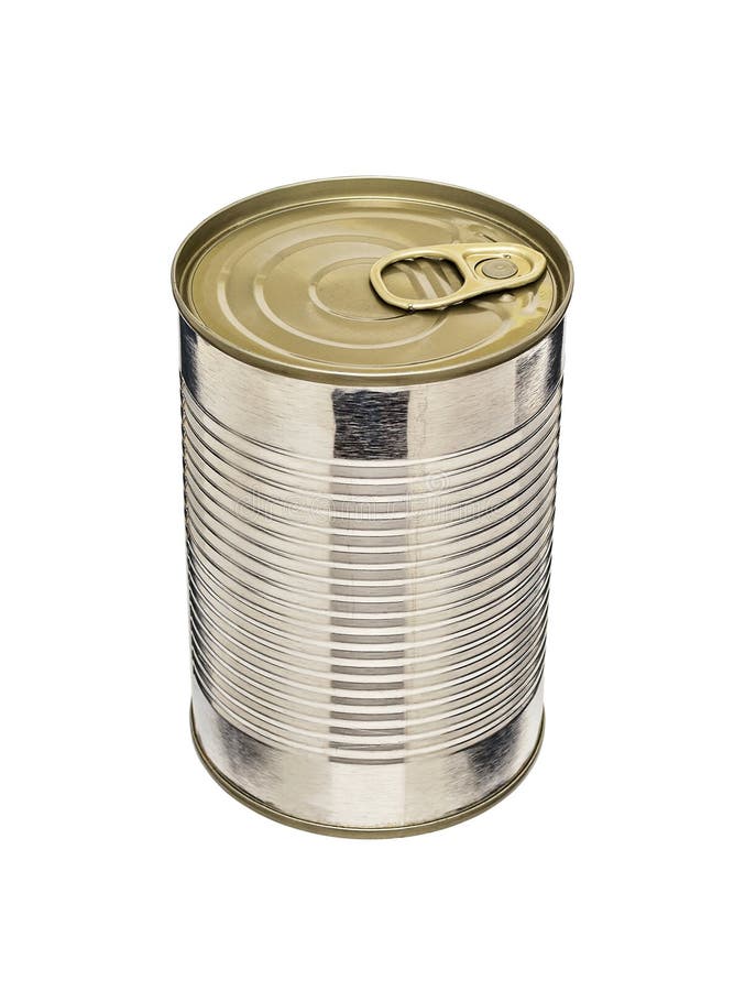 Silver Tin Can Ribbed Design White Background Stock Photos - Free ...
