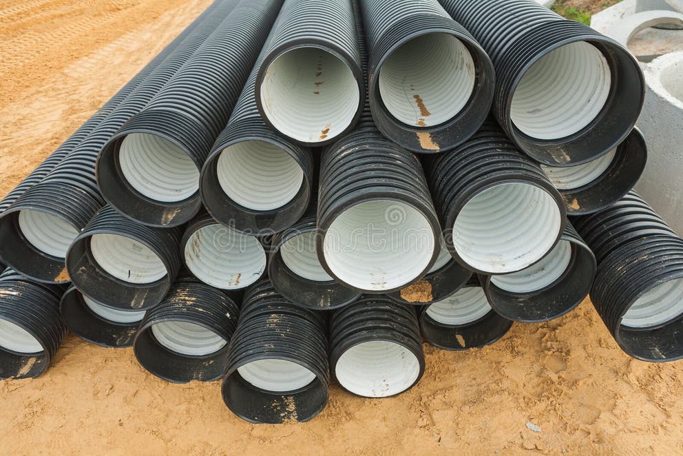 Ribbed pipes stock photo. Image of material, pipeline - 34705532