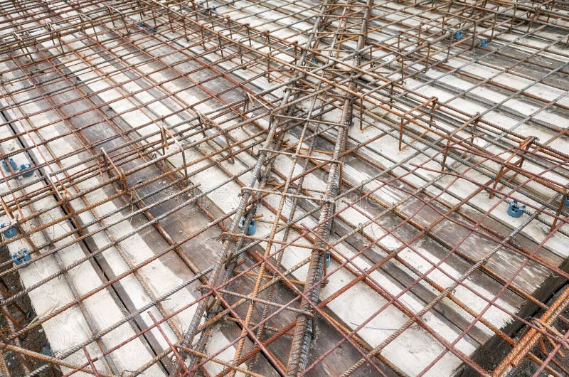 Ribbed Steel Bar Reinforcement Construction Ready for Concrete Casting ...