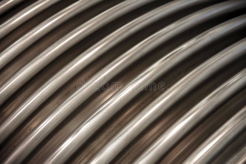 Ribbed Surface of the Metal Tube Stock Photo - Image of steam, pipeline ...