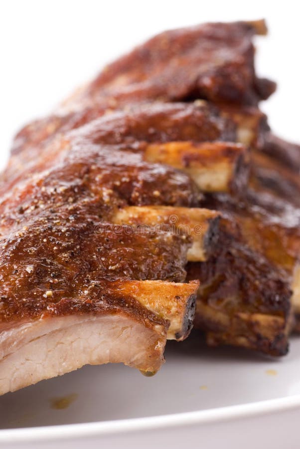 Twee Racks Van Gemarineerde Spicy Barbecued Ribben Stock Foto - Image ...