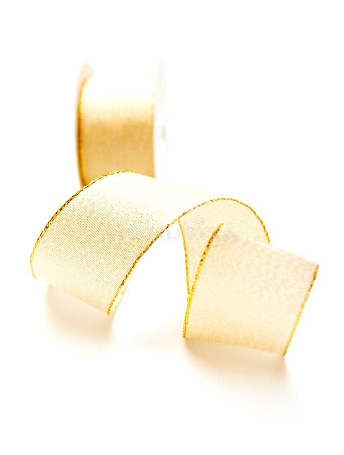 Gold curly ribbon stock photo. Image of decorate, anniversary - 3413410