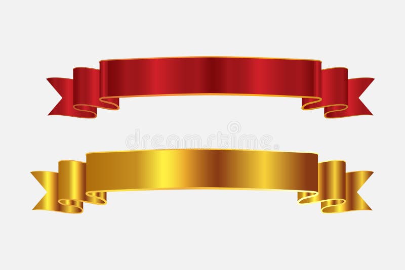 Modern and Elegant Red and Gold Ribbon Vector Design. Stock Vector ...
