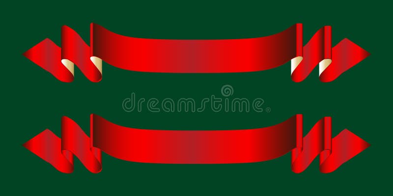 Modern Elegant Red and Golden 3D Ribbon Banner Stock Vector ...