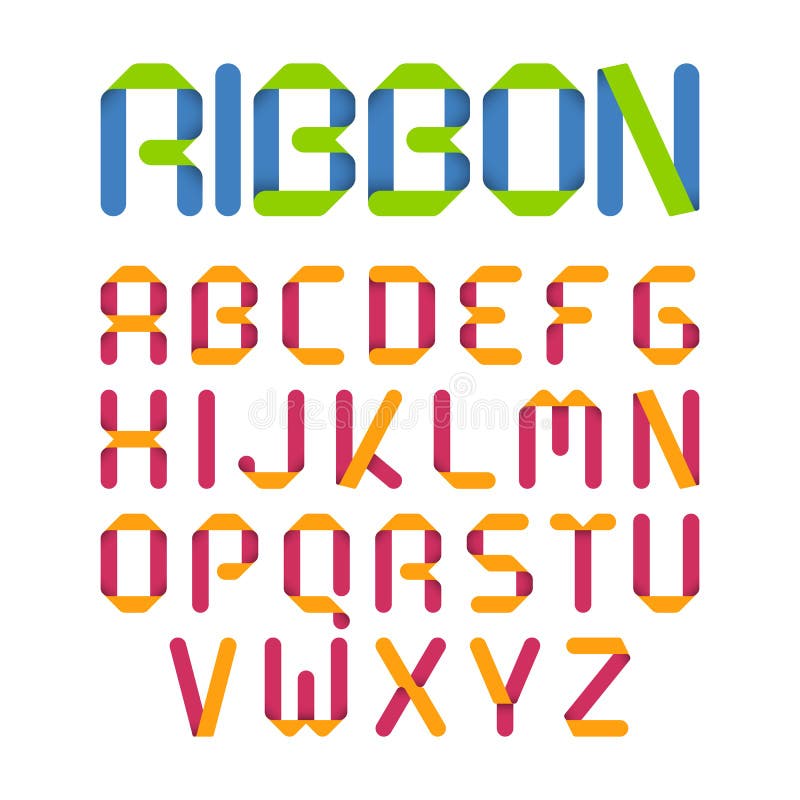 Ribbon alphabet stock vector. Illustration of element - 53689918