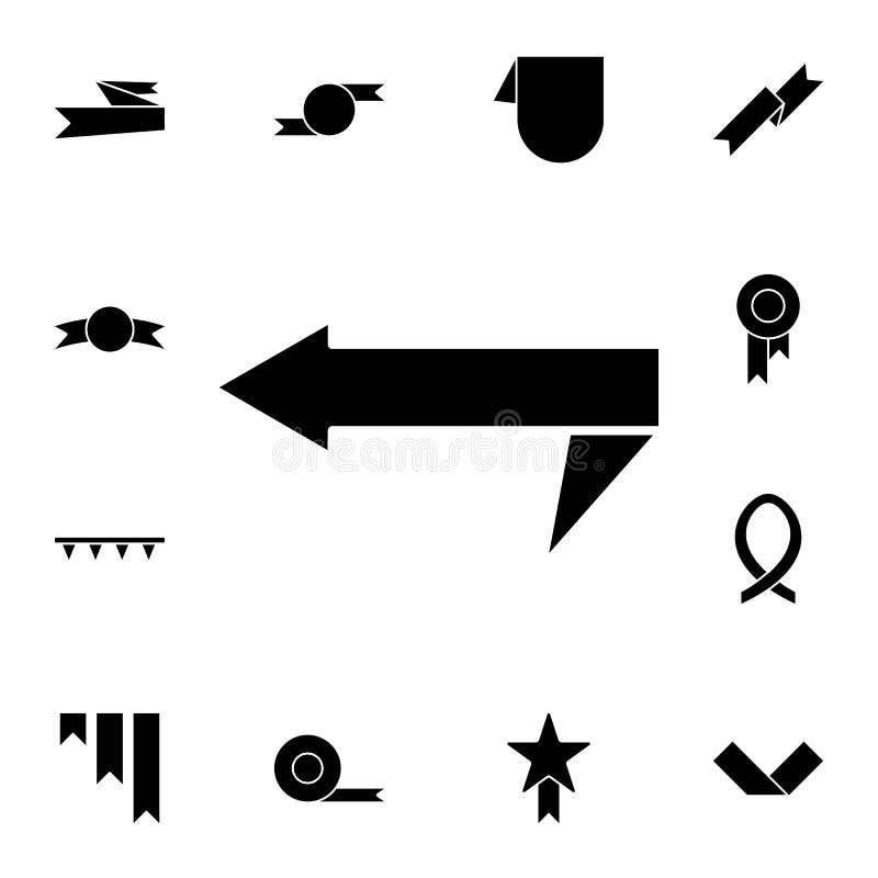 Ribbon, Arrow Flat Vector Icon in Ribbons Pack Stock Illustration ...