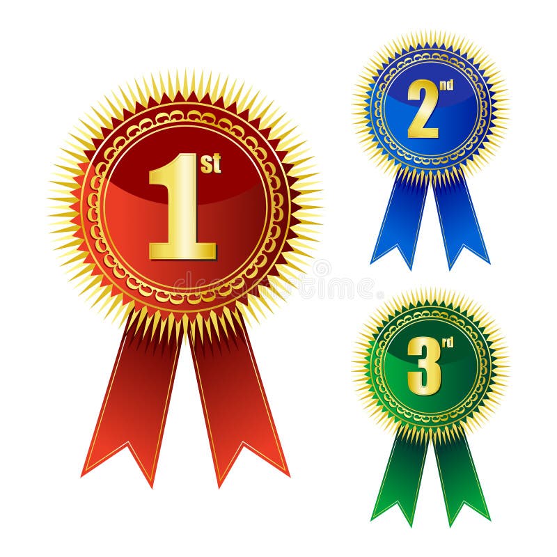 Red Ribbon for Badge, Emblem, or Awards Stock Vector - Illustration of ...