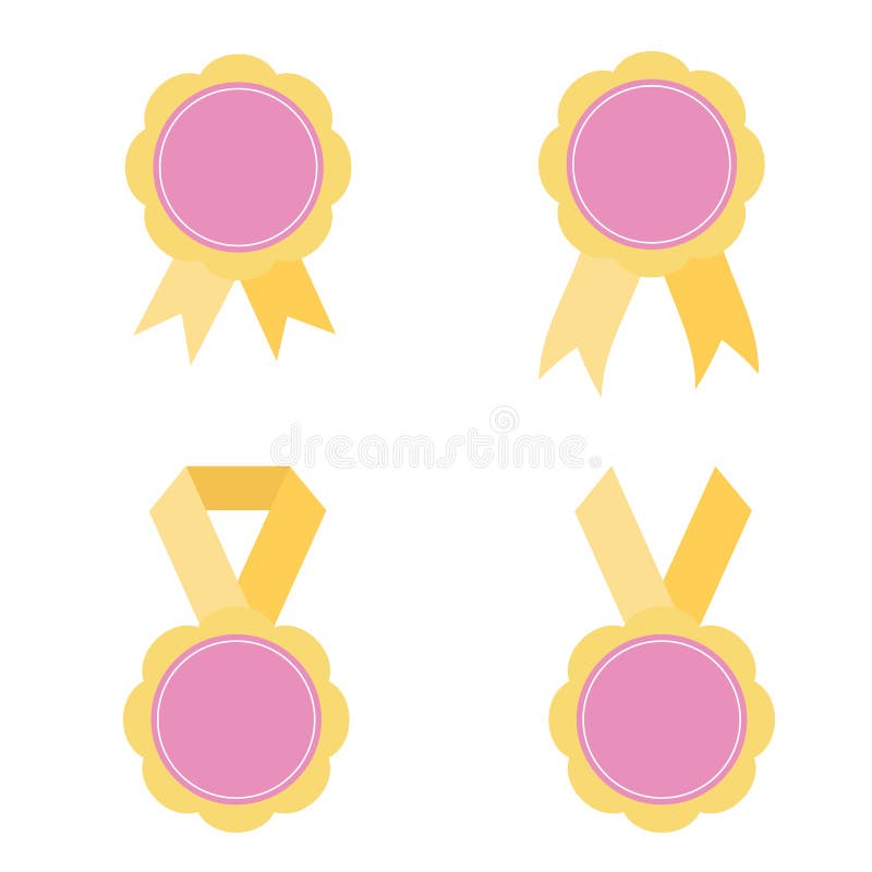 Ribbon Badge Set. Vector Illustration Stock Vector - Illustration of ...