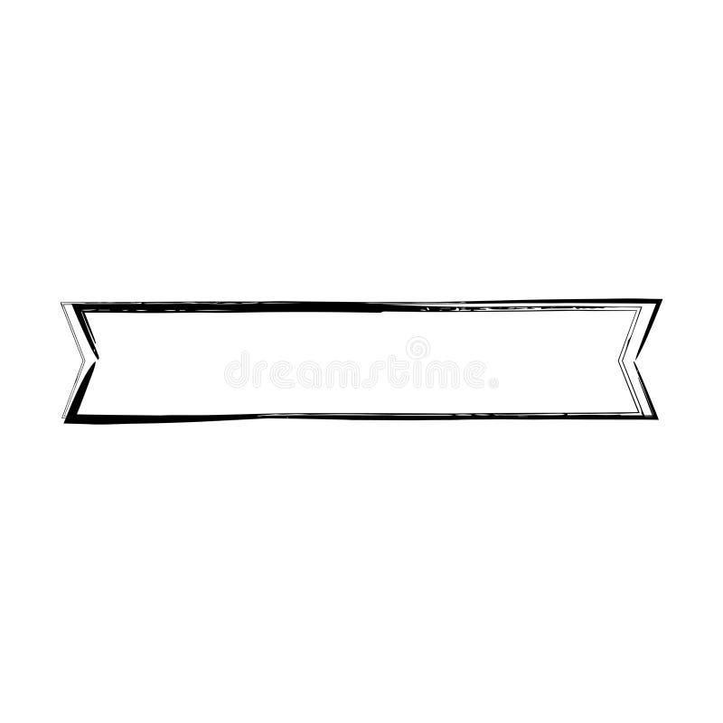 Ribbon Banner, Abstract Rectangle Label Frame Border in Grunge Texture ...