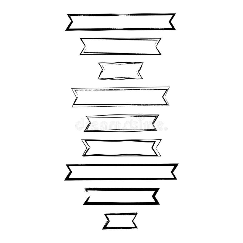 Ribbon Banner, Abstract Rectangle Label Frame Border in Grunge Texture ...