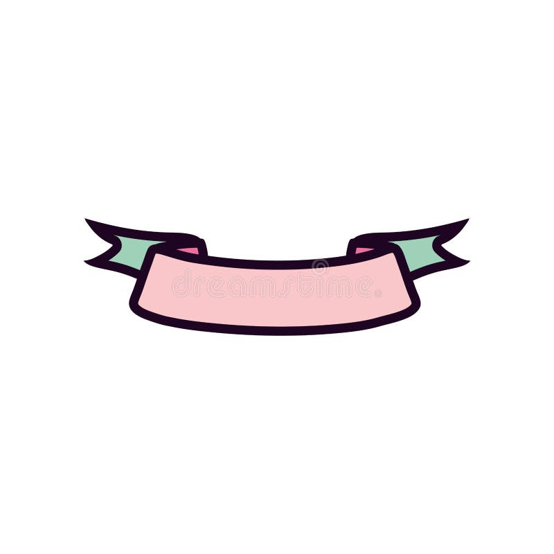 Ribbon Banner Decoration Ornament Icon Thick Line Stock Vector ...