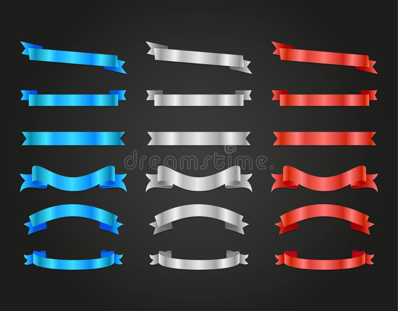 Ribbon and Banner Design Set Stock Vector - Illustration of symbol ...