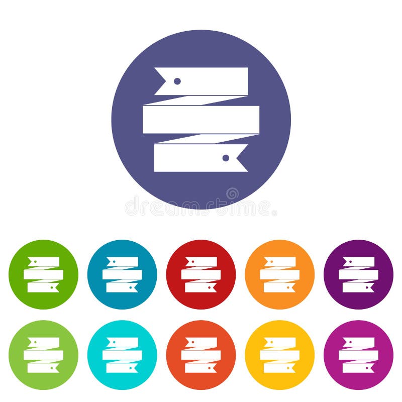 Ribbon banner set icons stock vector. Illustration of decor - 85083206