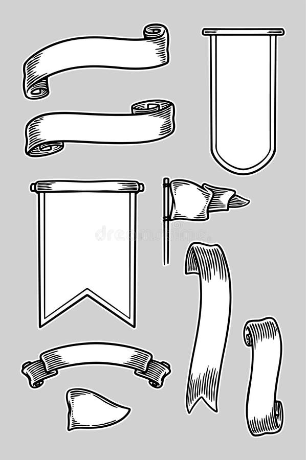 Ribbon Banner Set Vector Illustration Stock Illustration - Illustration ...