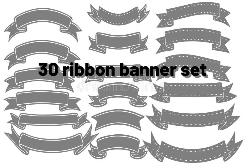 30 Ribbon Banner Set, Versatile Decorative Vector Designs for Logos ...