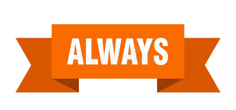 Always ribbon. stock vector. Illustration of orange - 191265395