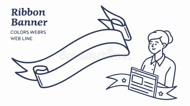 Ribbon Banner Text Area, Customizable Design Element Vector Design ...