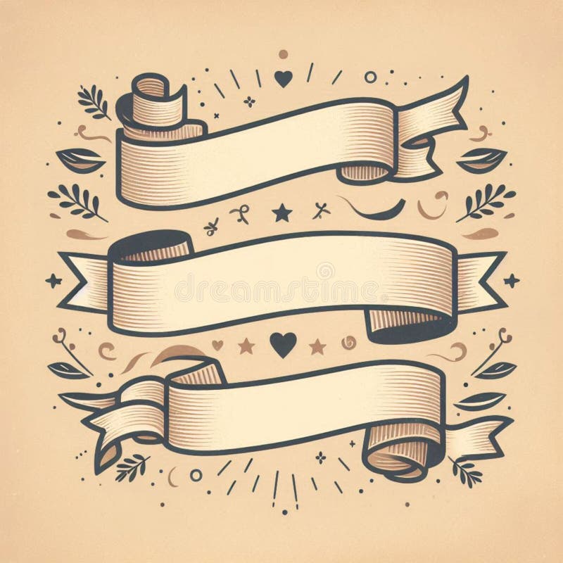 Ribbon banner stock illustration. Illustration of drawing - 329431929