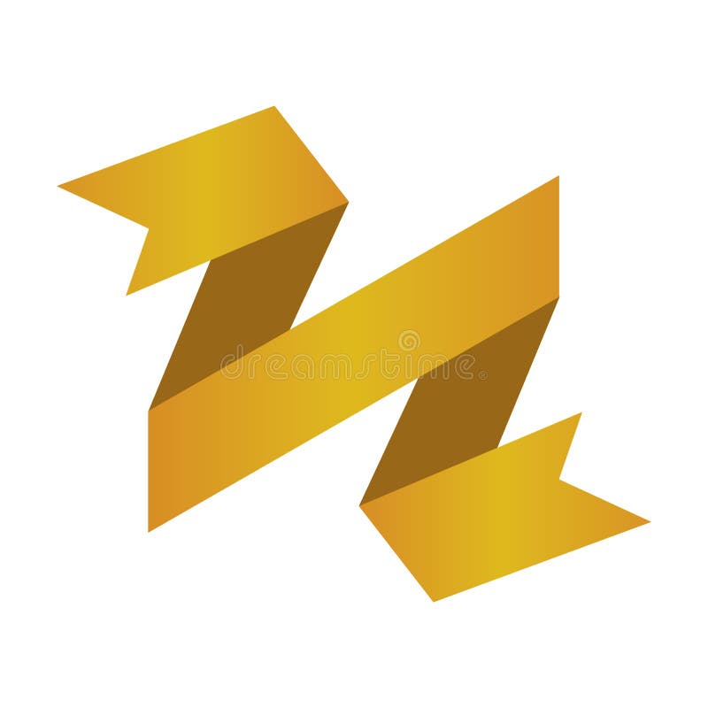 Ribbon Banner Yellow Design Icon Stock Vector - Illustration of modern ...