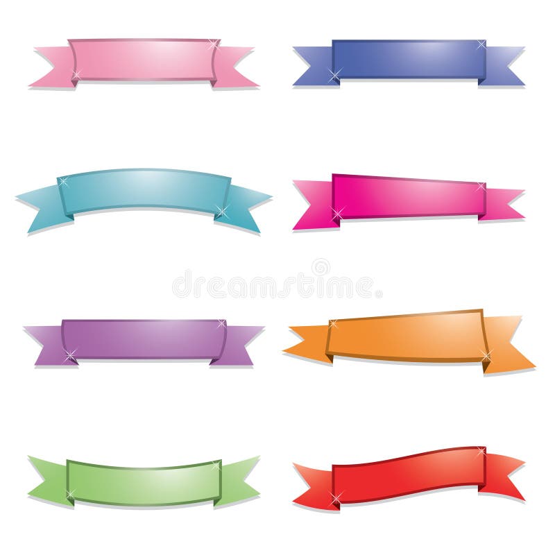 Ribbon banners stock vector. Illustration of green, sparkle - 15016159