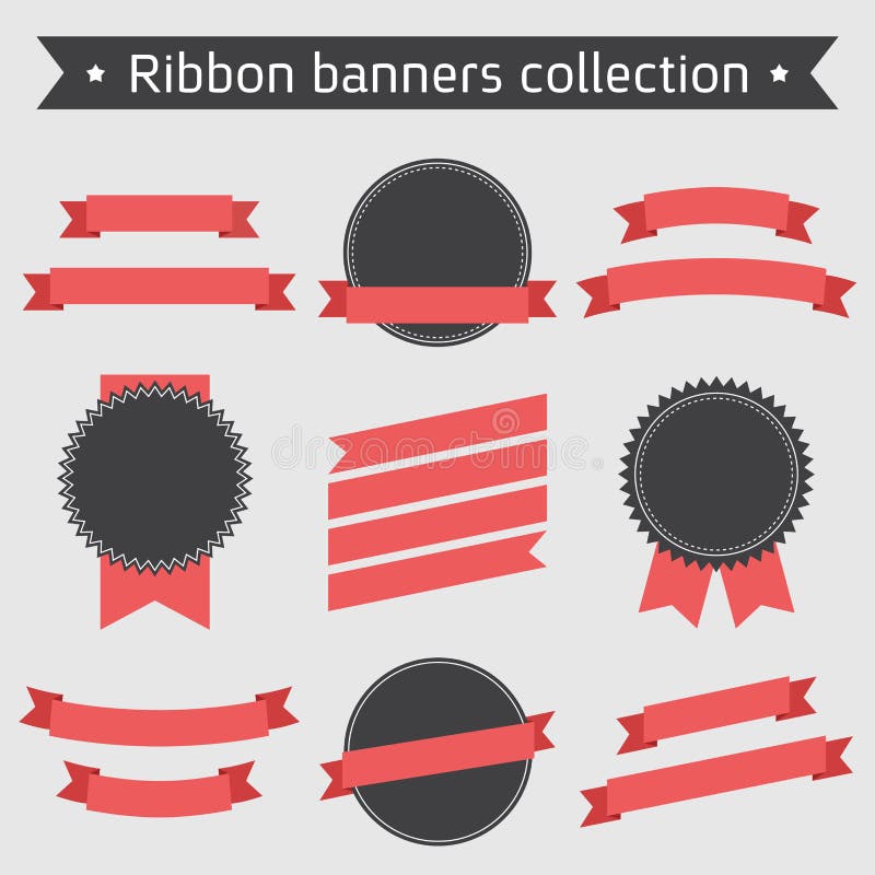 Ribbon Banners Collection stock illustration. Illustration of ...