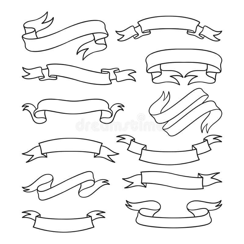 Ribbon Banners or Labels Vector Collection Stock Vector - Illustration ...