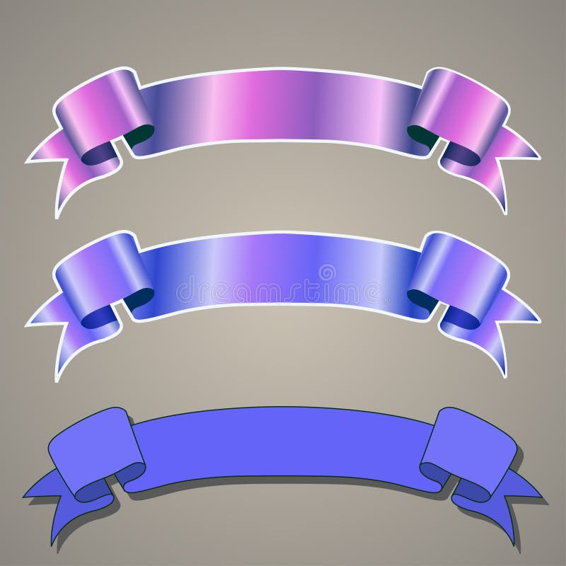 Ribbon banners set stock vector. Illustration of collection - 81618161