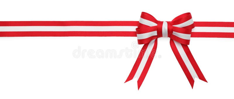 Ribbon with Bow in Colors of Austrian Flag Isolated on White Stock ...