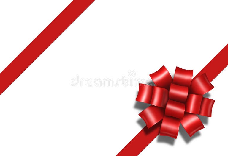 Ribbon Bow Gift Present Diagonal Red Box Package a Stock Illustration ...