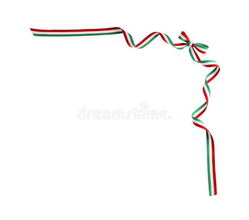 Ribbon Bow with Hungary Flag Pattern Isolated on White, Top View Stock ...