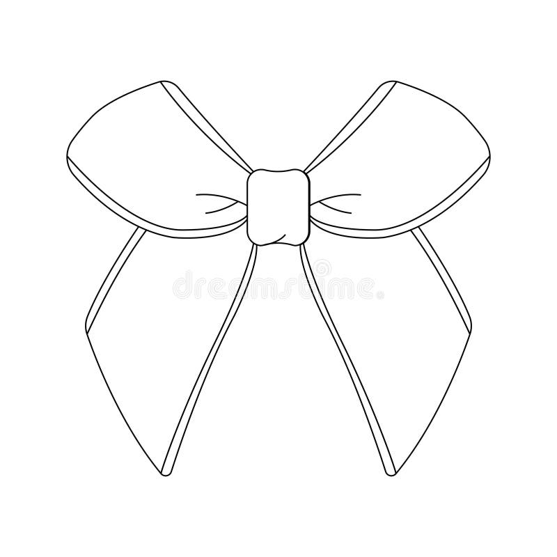 Ribbon Bow Outline Icon Illustration on White Background Stock ...