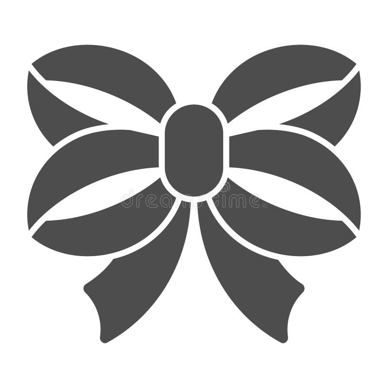 Ribbon Bow Solid Icon. Double Knotted Bow Vector Illustration Isolated ...