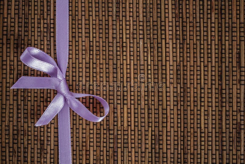 Ribbon with Bow on Woven Rattan Stock Photo - Image of rattan ...