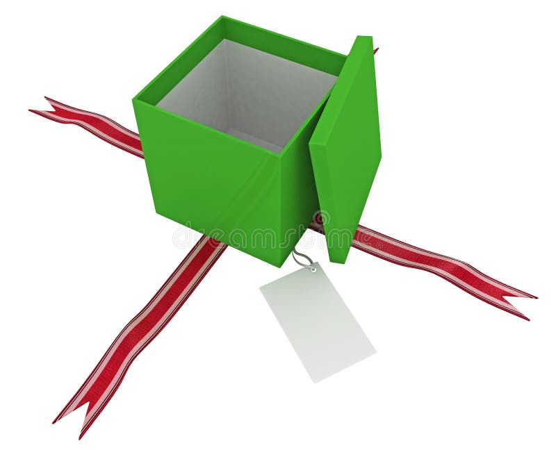 Ribbon and Card Gift Box, Open Stock Illustration - Illustration of ...