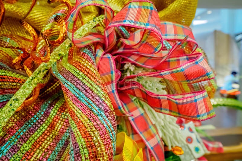 Ribbon Christmas Decoration Stock Image - Image of decoration, festive ...