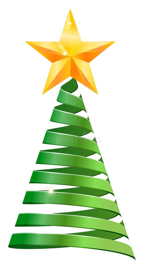 Ribbon Christmas tree stock illustration. Illustration of poster - 50293233