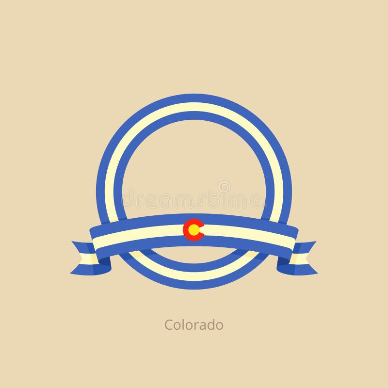 Ribbon and Circle with Flag of Colorado Stock Vector - Illustration of ...