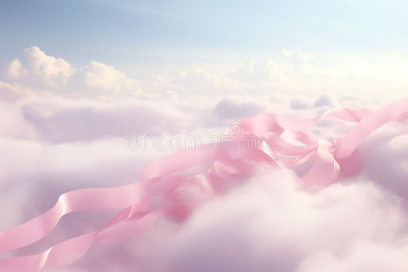Ribbon in the Clouds Cloud Formations Creating Stock Illustration ...