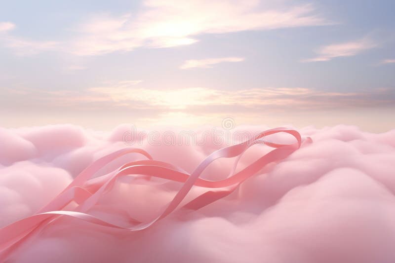 Ribbon in the Clouds Cloud Formations Creating Stock Illustration ...