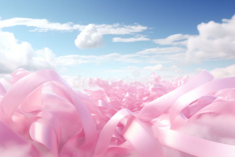 Ribbon in the Clouds Cloud Formations Creating Stock Illustration ...
