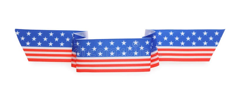 Ribbon in Colors of American Flag Isolated on White Stock Image - Image ...