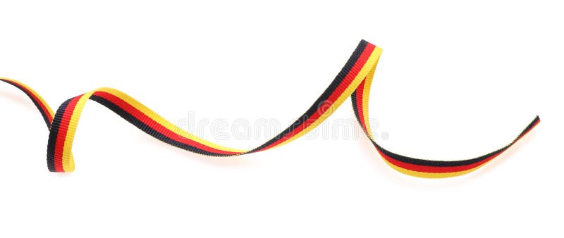 Ribbon in Colors of German Flag Isolated on White, Top View Stock Image ...