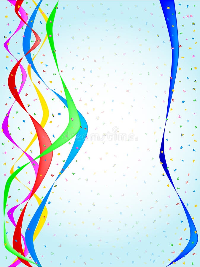 Ribbon and Confetti Party stock illustration. Illustration of design ...