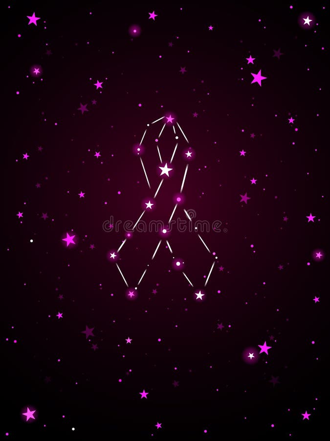 Ribbon constellation stock vector. Illustration of breast - 25040862